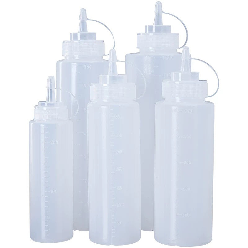 16oz Squeeze Bottle with Lid-Clear White | Chefcoca