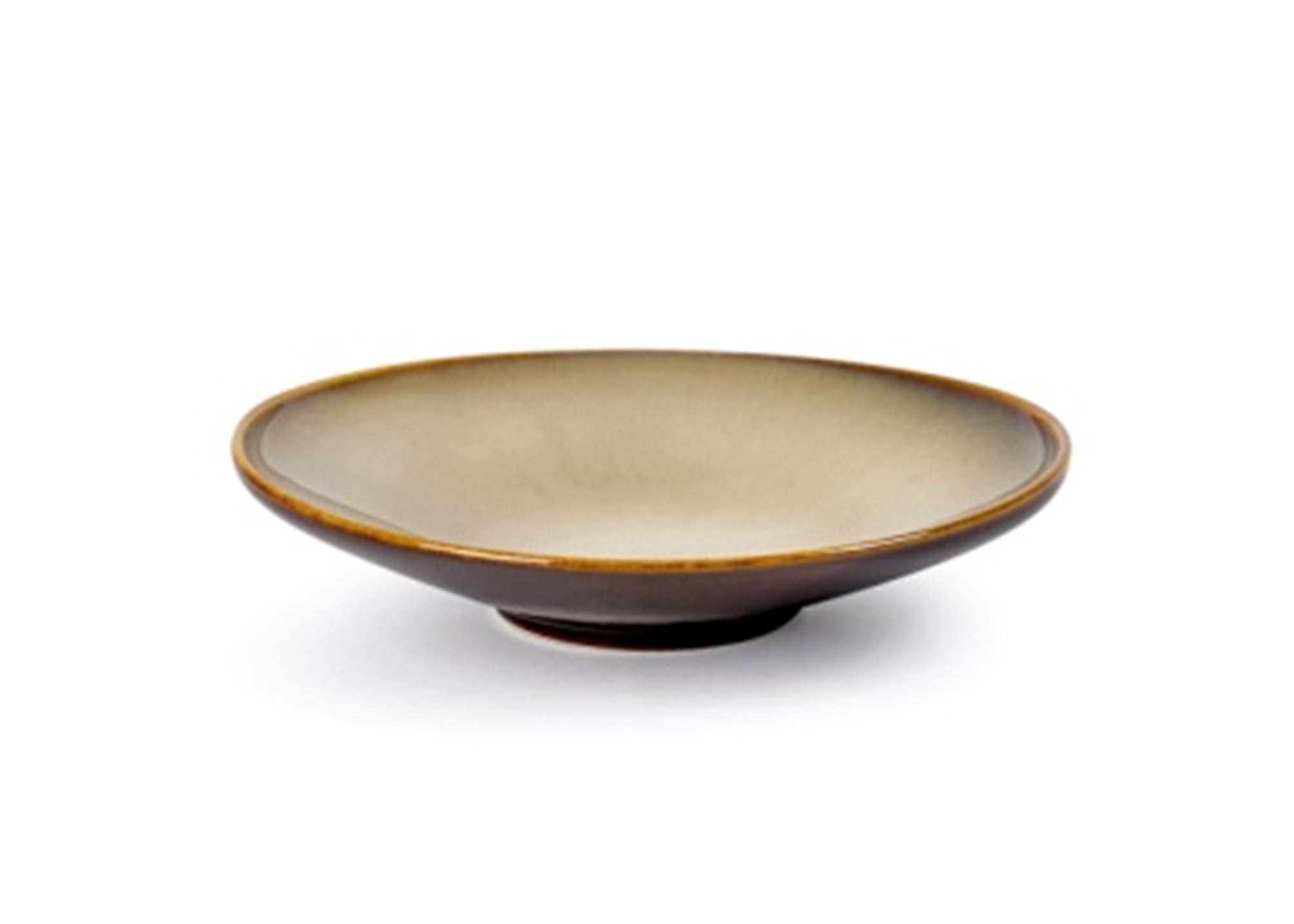 (PTC00623) 12" Ceramic Brown kiln Round Deep Plate